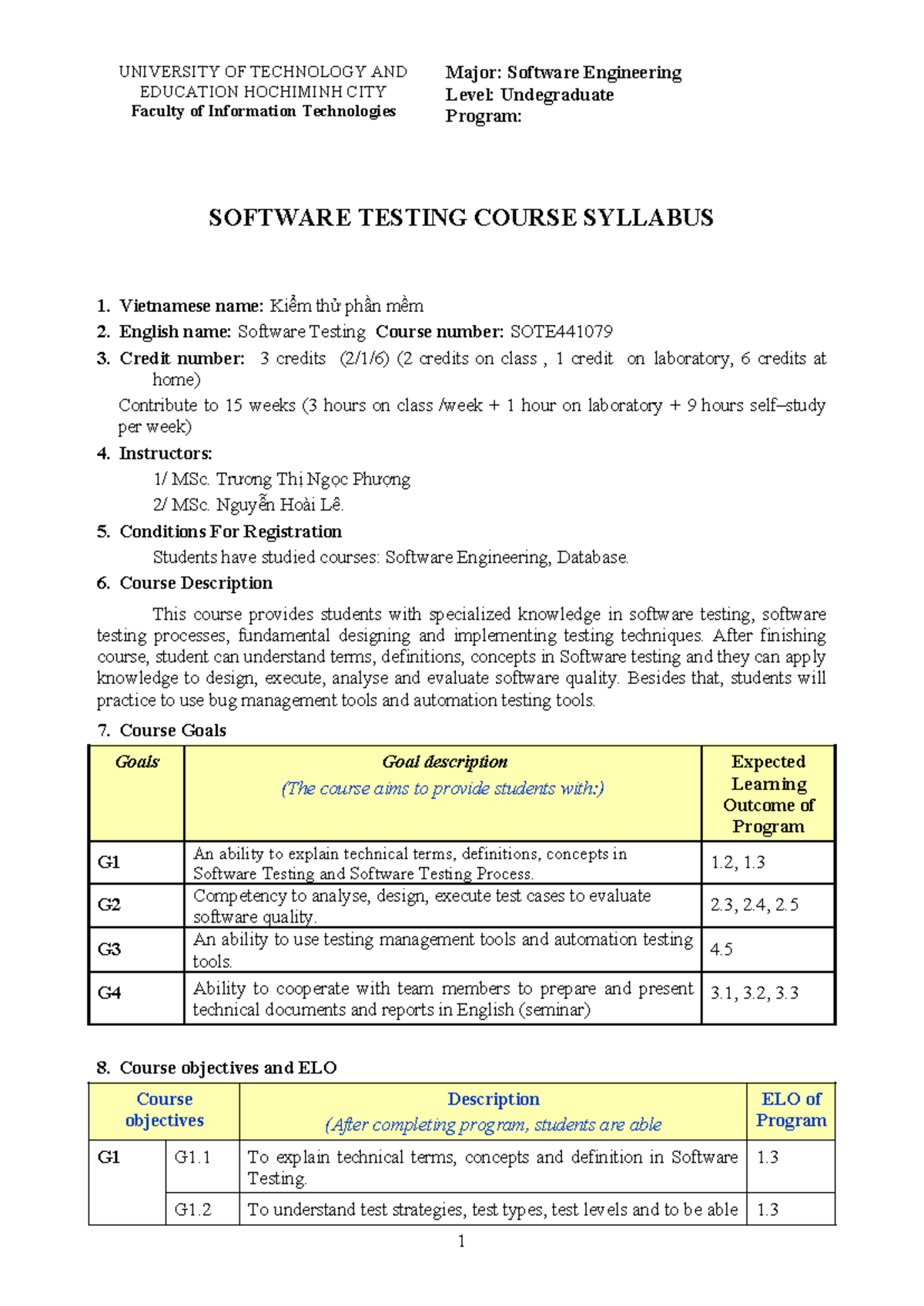 DCCT CTDT150 Software Testing - UNIVERSITY OF TECHNOLOGY AND EDUCATION ...