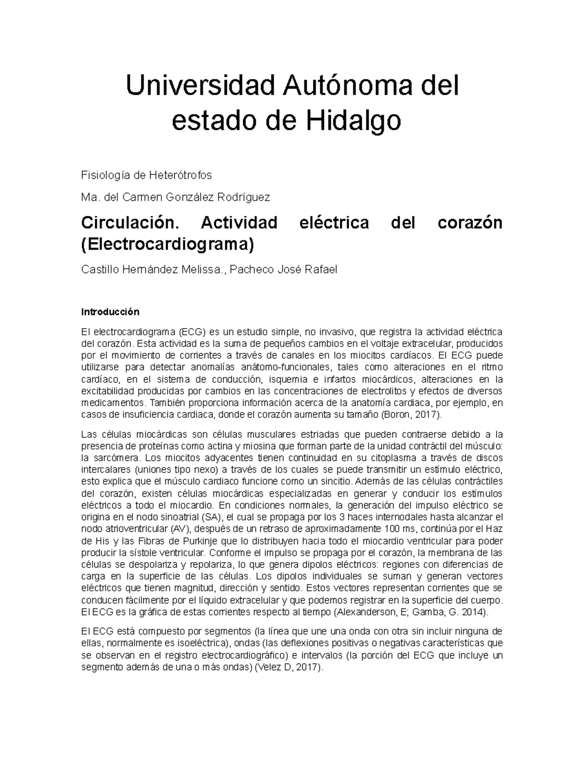 Circulación - Electricidad del corazón - Universidad Autónoma del ...