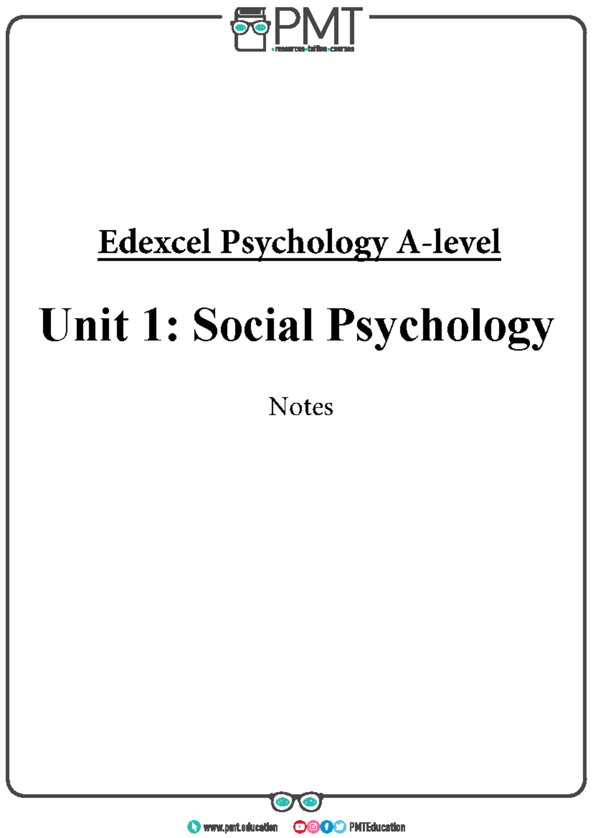Edexcel Psychology Unit 1: Social Psychology Final Exam Notes on ...