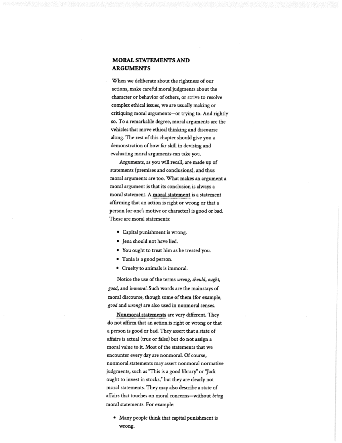 Lewis Vaughn - Analyzing and Evaluating Moral Arguments in Ethics - Studocu