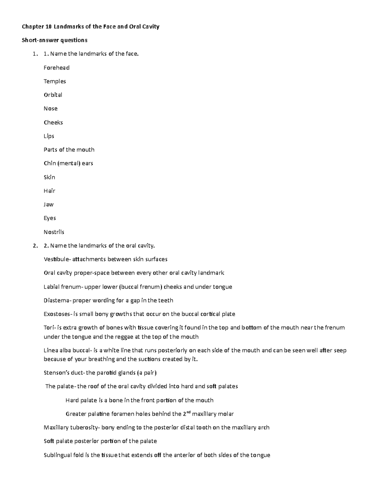 10 - Landmarks of the Face and Oral Cavity WKBK - Chapter 10 Landmarks ...