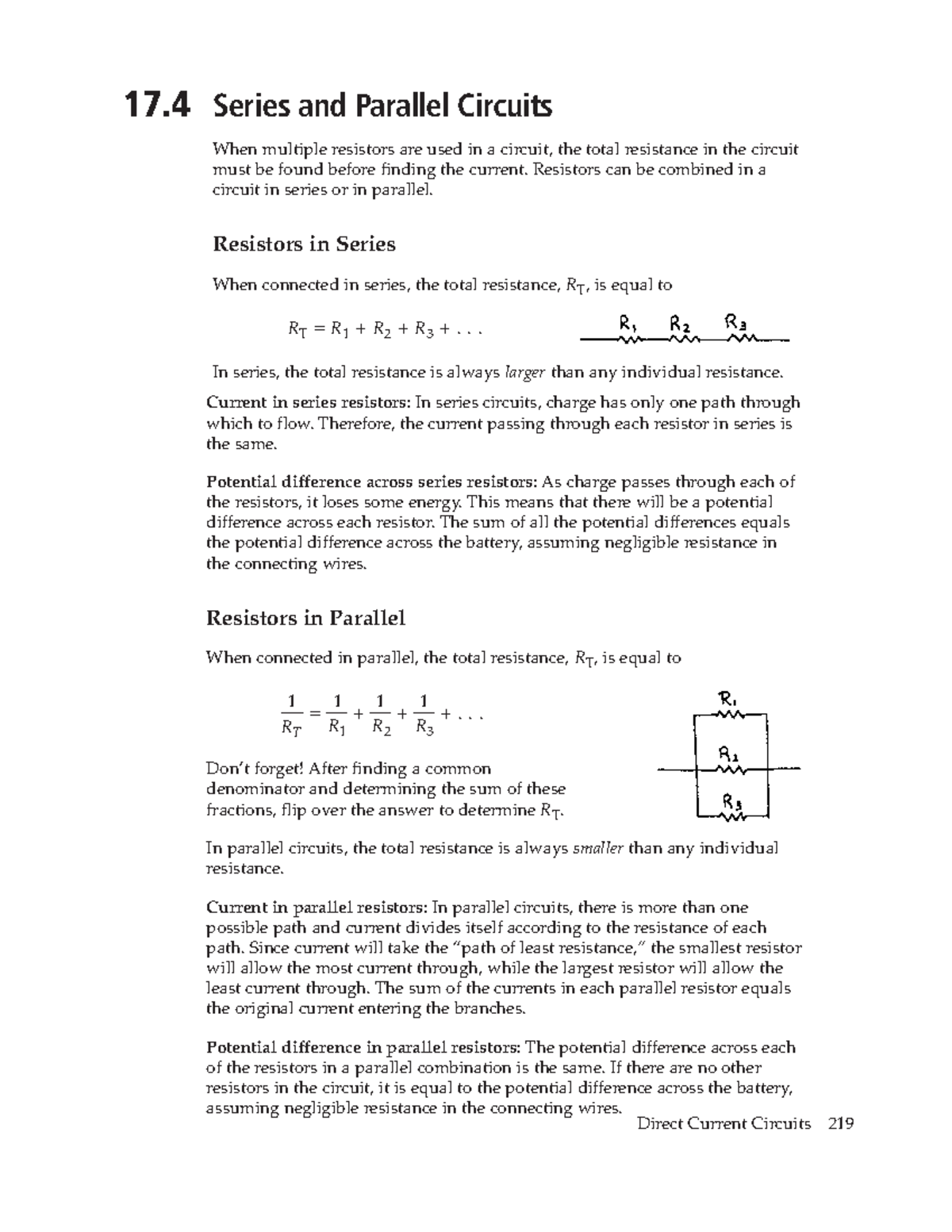 Resistance worksheet - 17 Series and Parallel Circuits When multiple ...