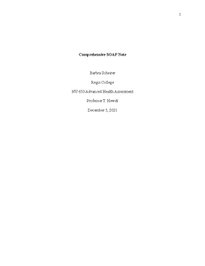 Neurological SOAP Note - Neurological SOAP Note Barbra Scheirer Regis ...