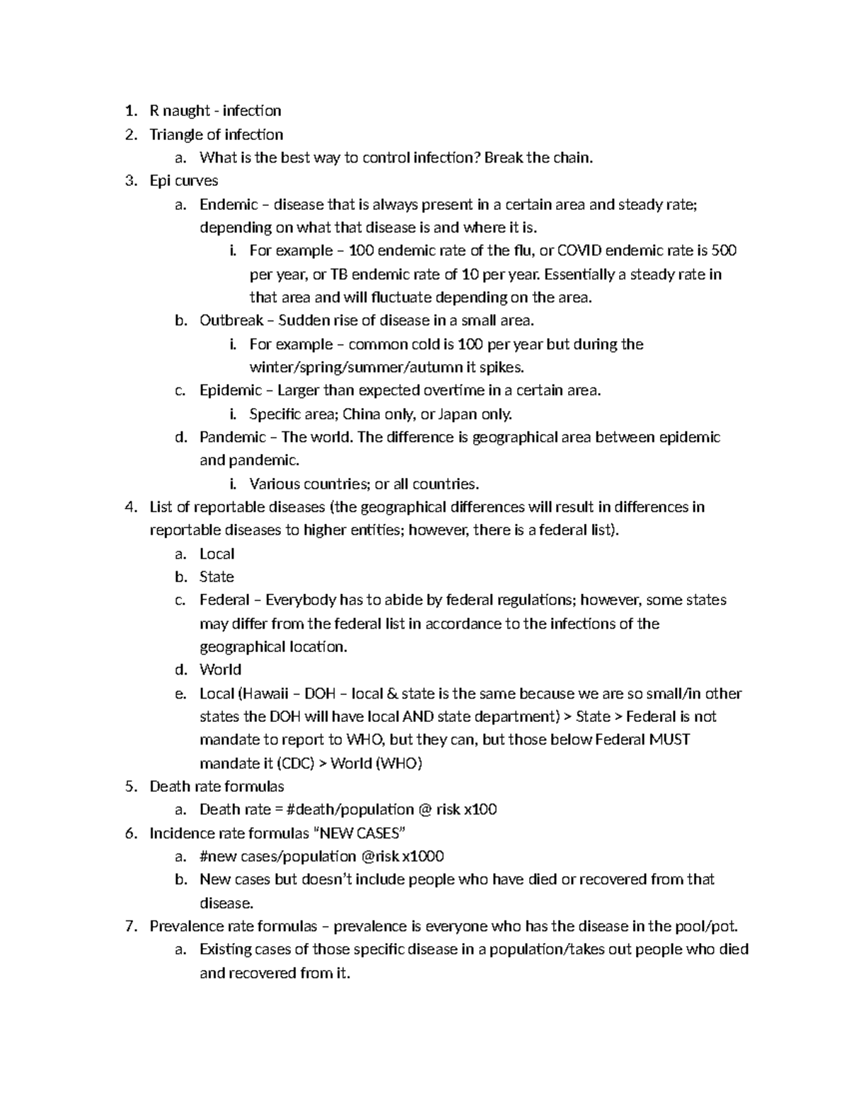 Epidemiology Epi Review: Infection Control & Disease Rates Analysis ...