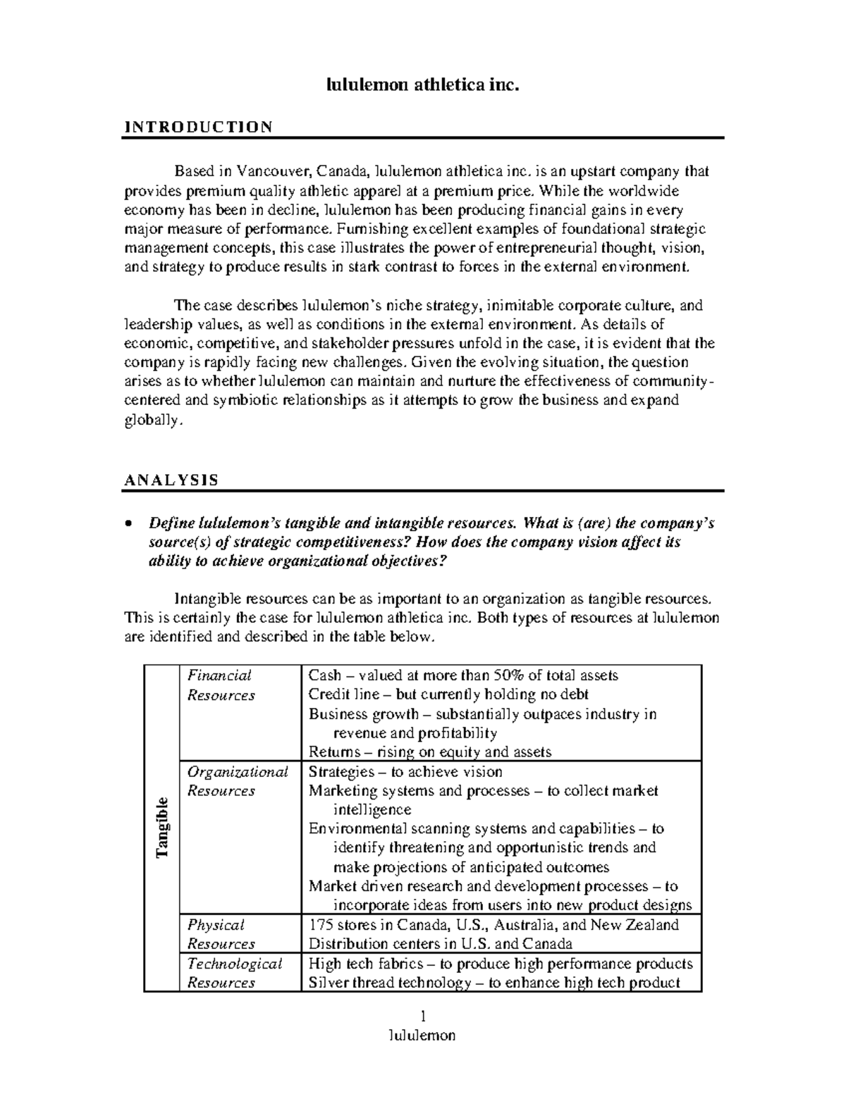 Lululemon Case Study Analysis: Niche Strategy and Competitive Edge ...