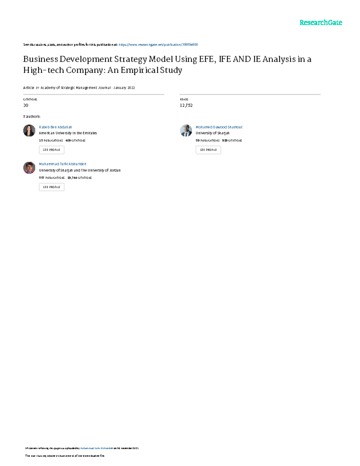 Business Development Strategy Model: EFE, IFE & IE Analysis in IT Firm ...
