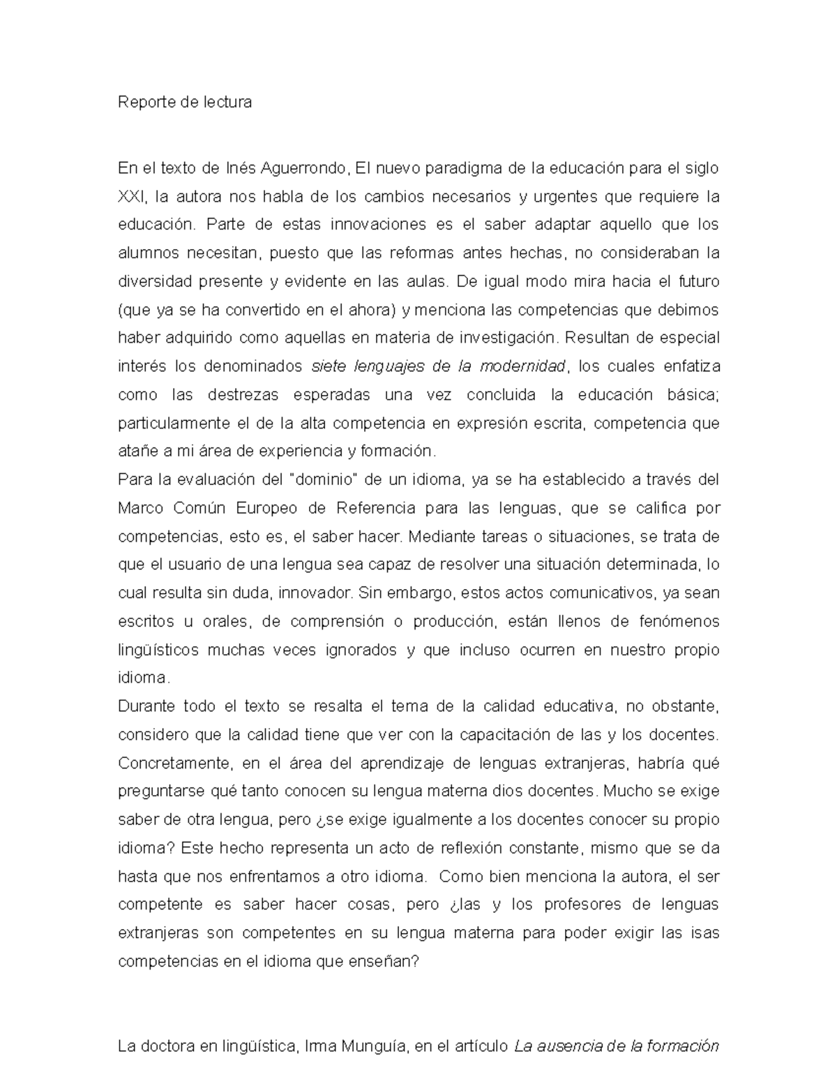 Reseña y Análisis del Texto de Inés Aguerrondo sobre Educación - Studocu