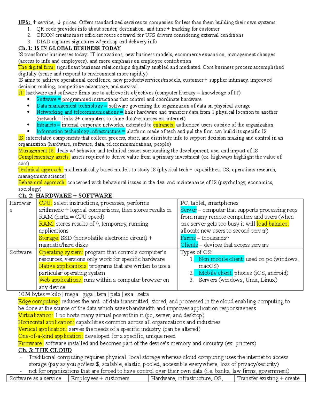 IS 101: Information Systems Overview - Focus on Hardware & Software - Studocu