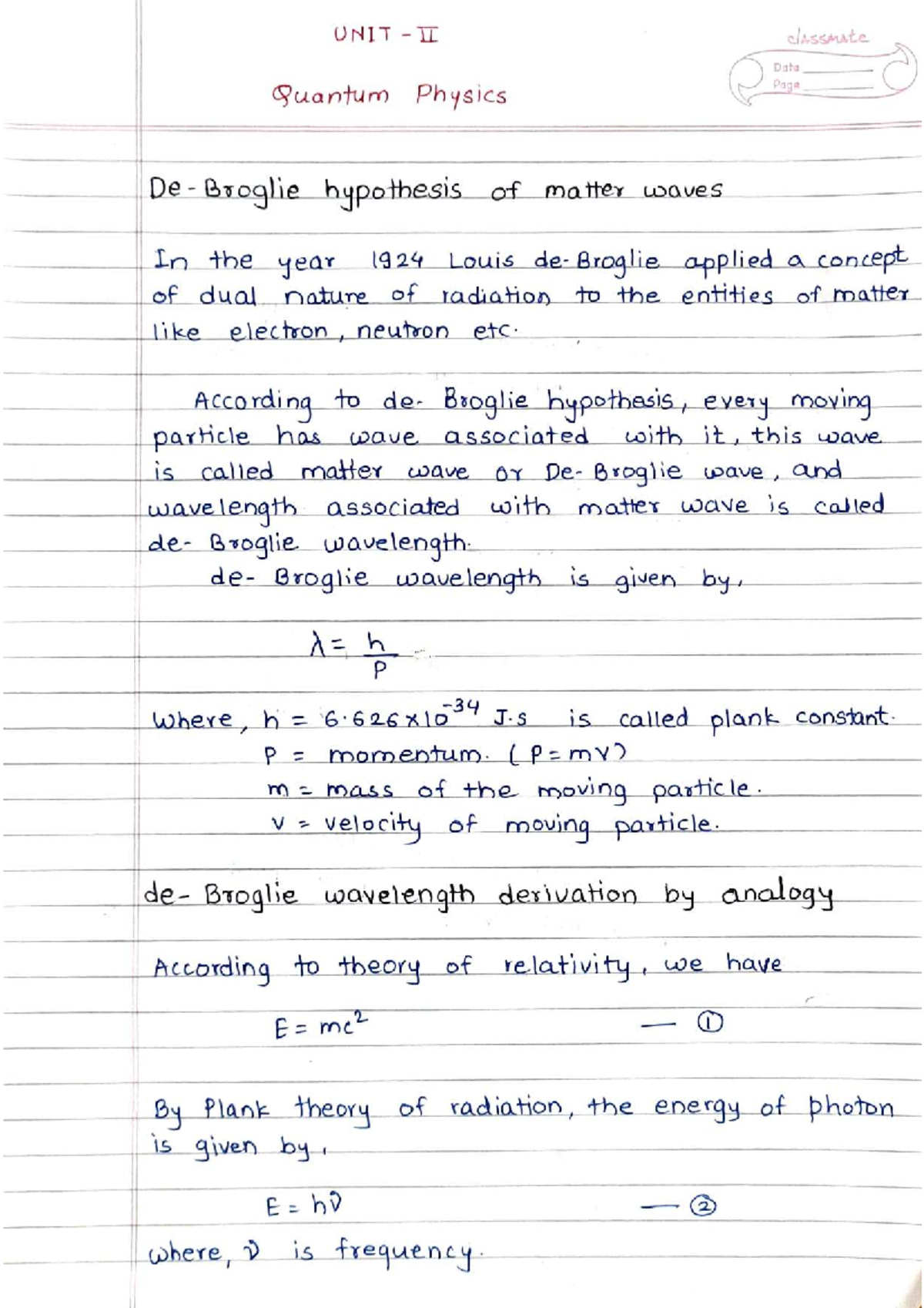 Quantum Physics - Broglie Hypothesis and Wave Functions (PHYS 101 ...