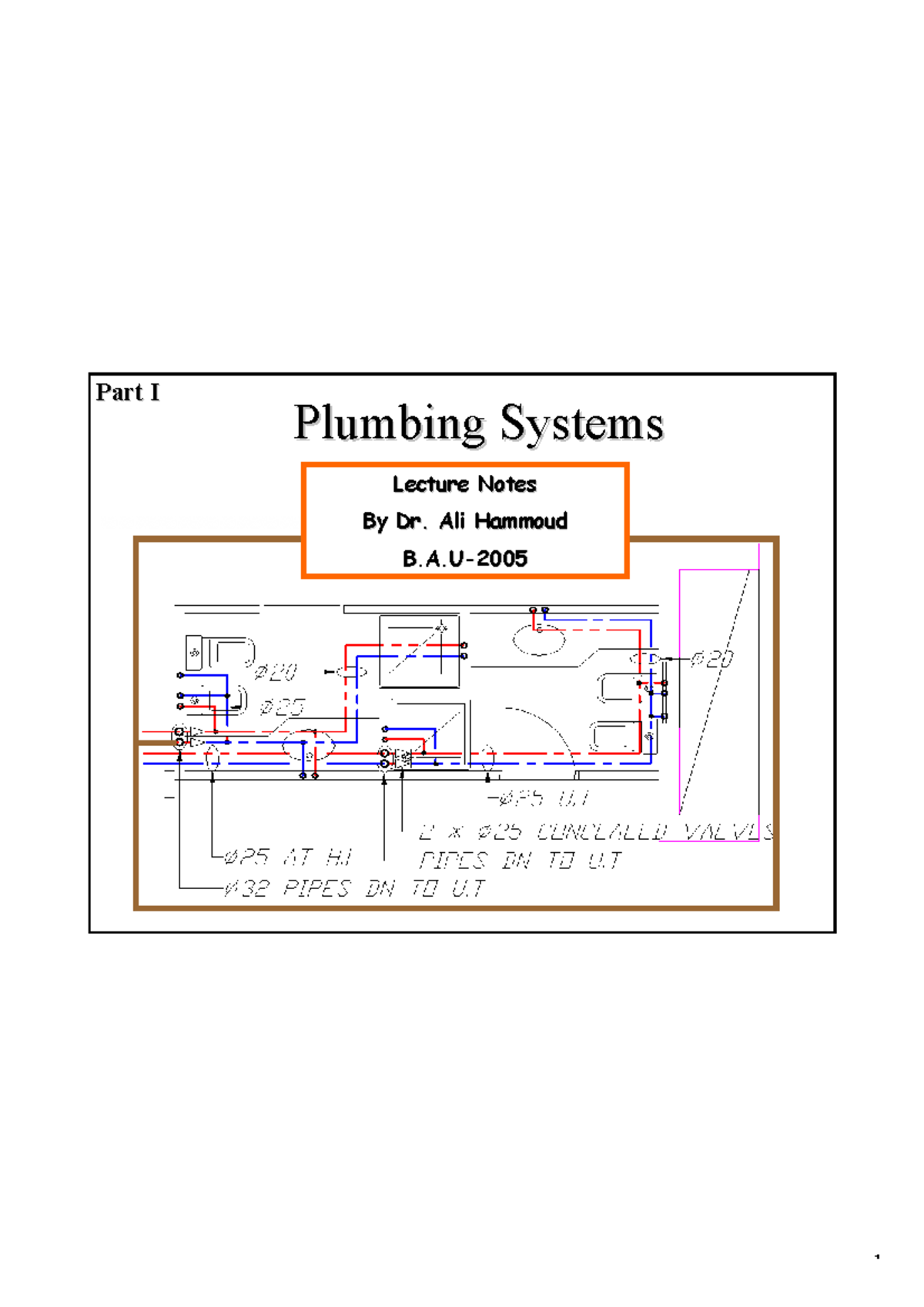 Lecture notes - For educational use - 1 1 Plumbing Systems Plumbing ...