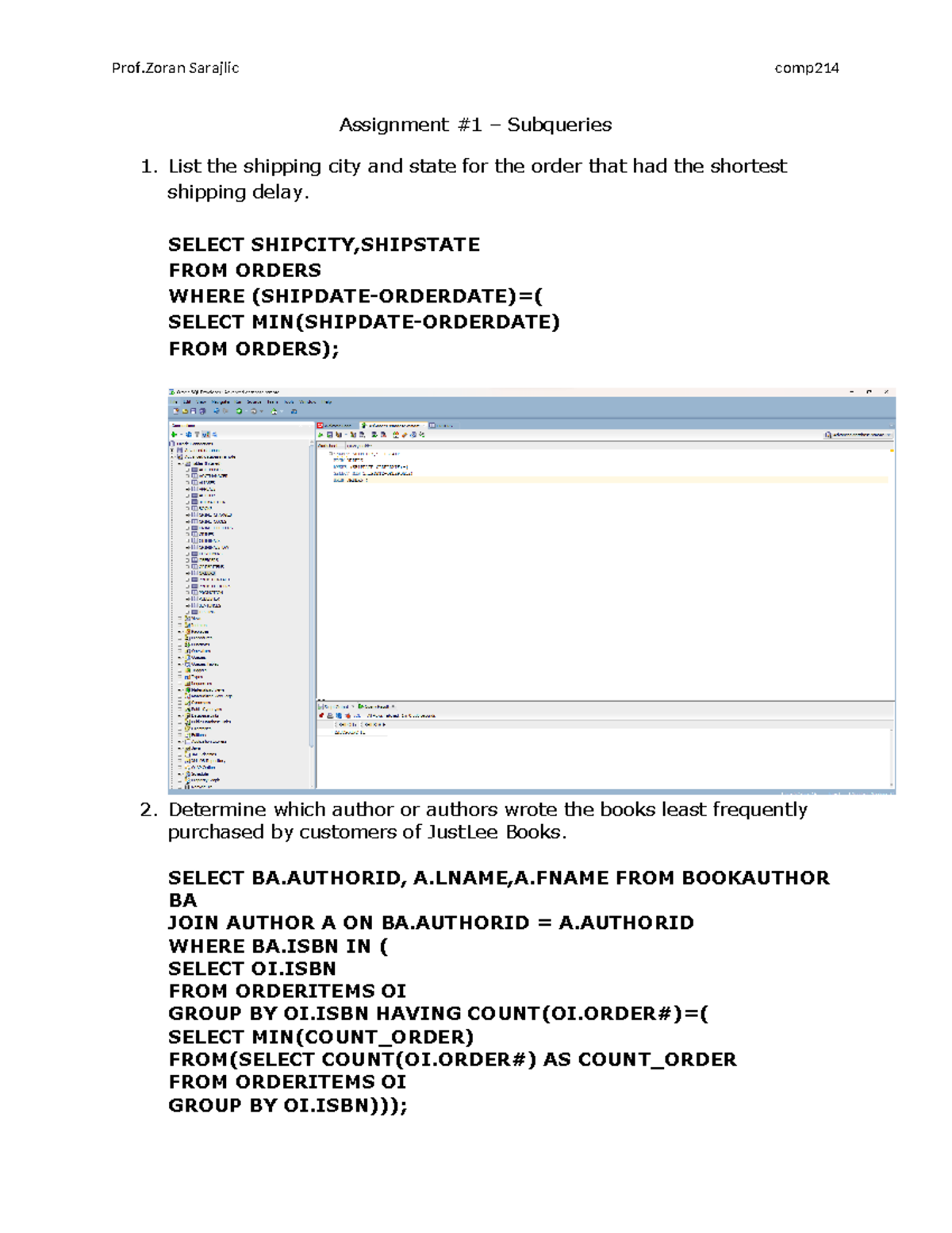 Assignment 1: Subqueries in Advanced Databases - Studocu