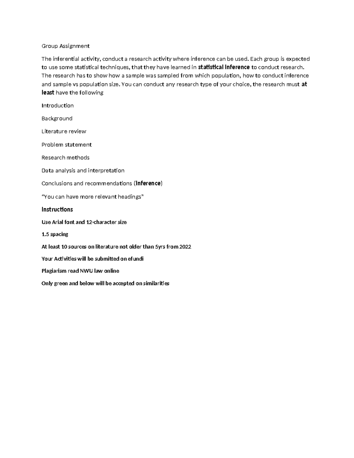 Group Assignment STFM216: Statistical Inference Research Project - Studocu