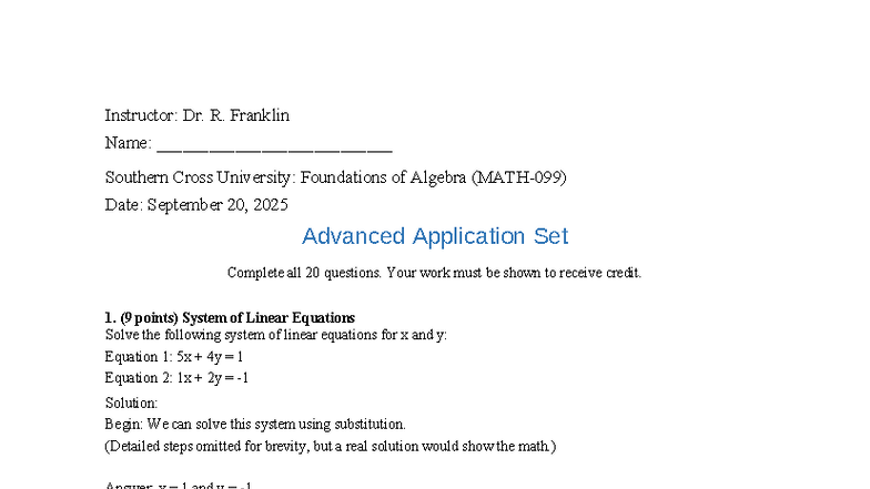 Comprehensive Review: Advanced Application Set 9068 - Studocu