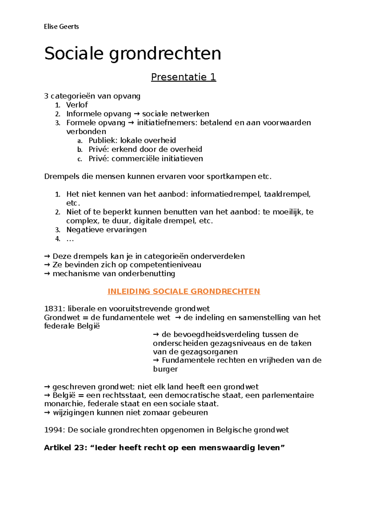 Sociale grondrechten Powerpoint presentaties - Sociale grondrechten ...