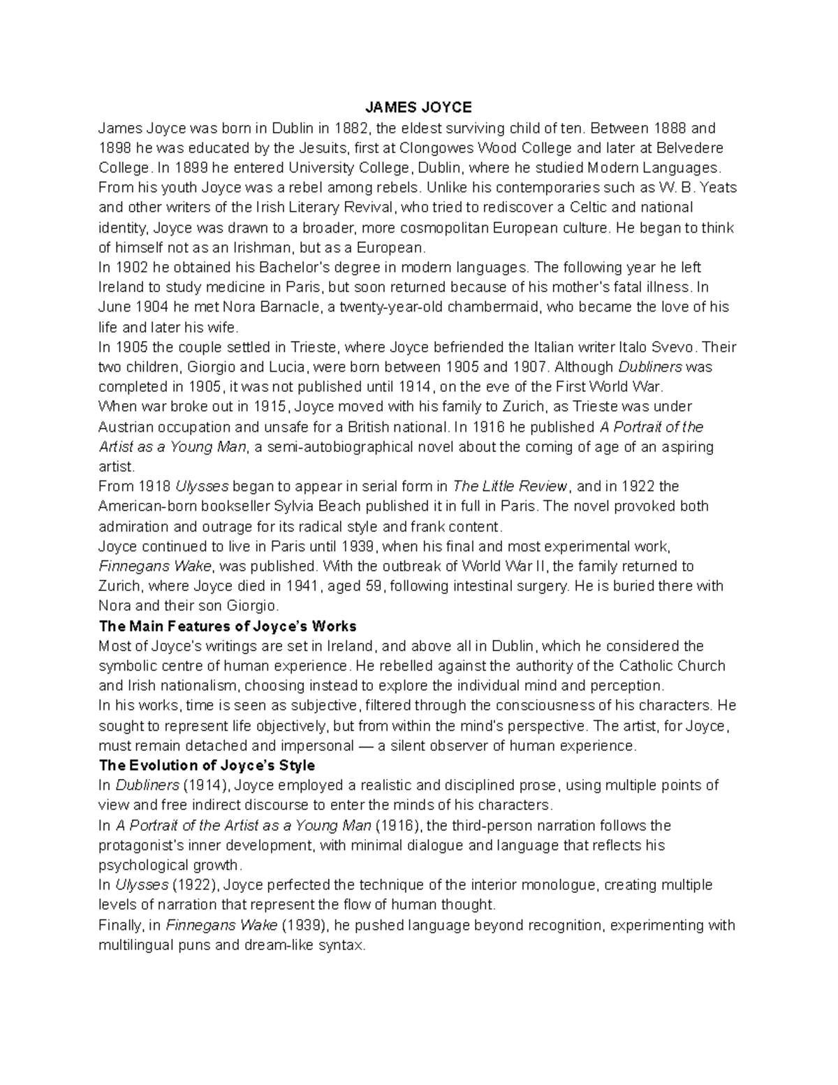 Dubliners: An Analysis of James Joyce's "The Dead" - Studocu