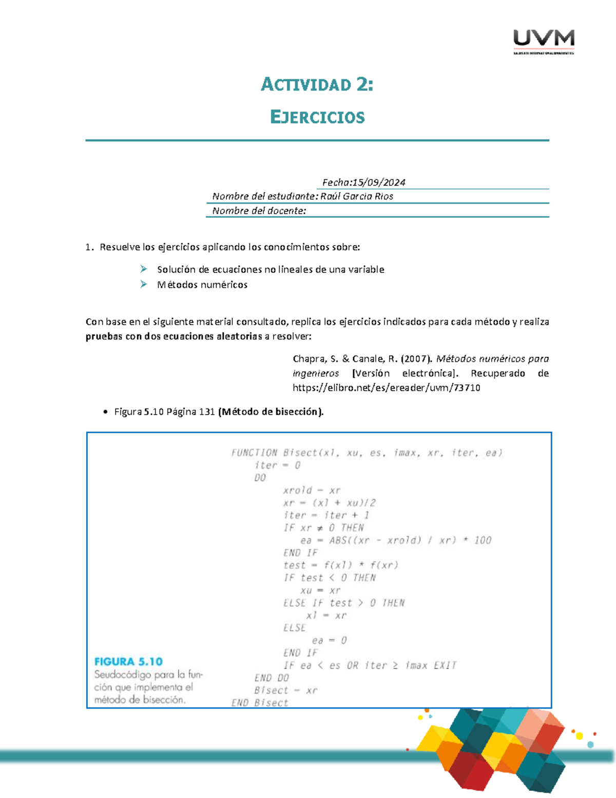 ACTIVIDAD 2: EJERCICIOS de Métodos Numéricos - A2 RGR - Studocu