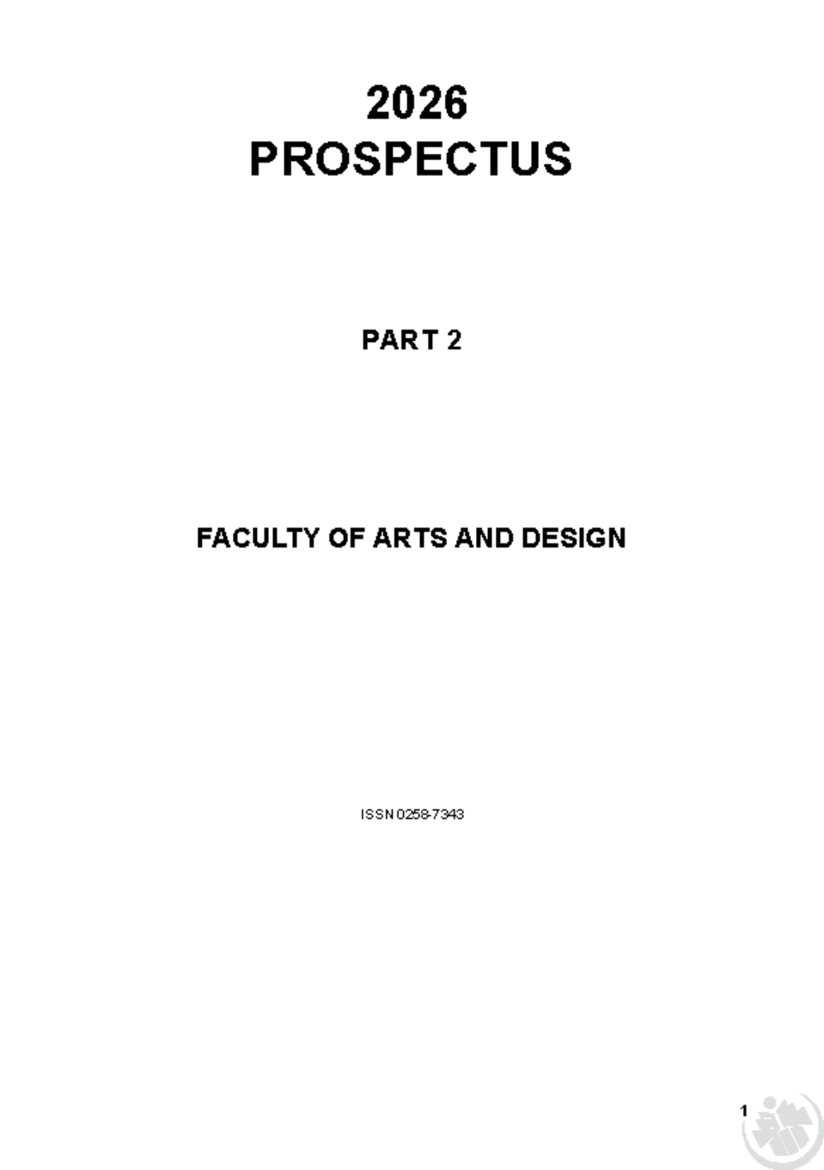 2026 Arts and Design Prospectus Part 2: Faculty Overview and Contacts ...