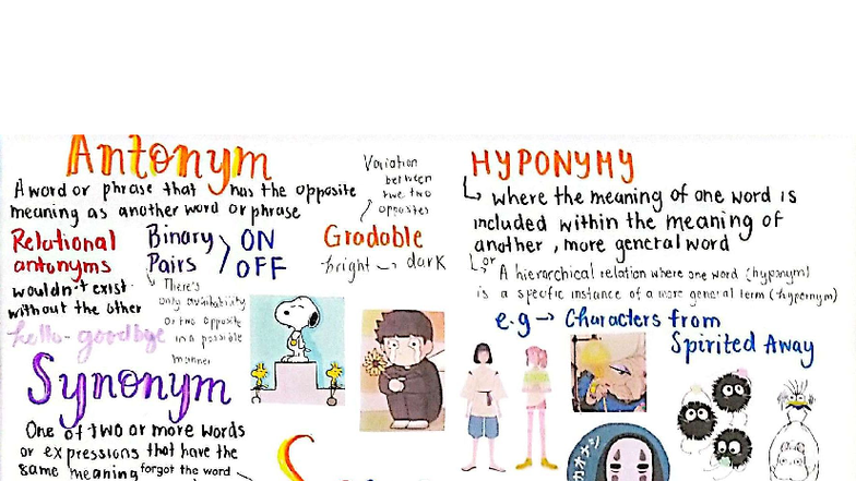Understanding Sense Relations: Antonyms, Hyponyms, and More - Studocu