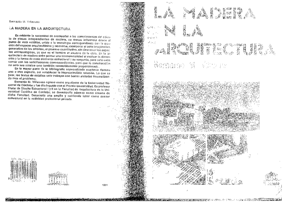 LA MADERA EN LA ARQUITECTURA - Bernardo M. Villasuso (3a ed.) - Studocu