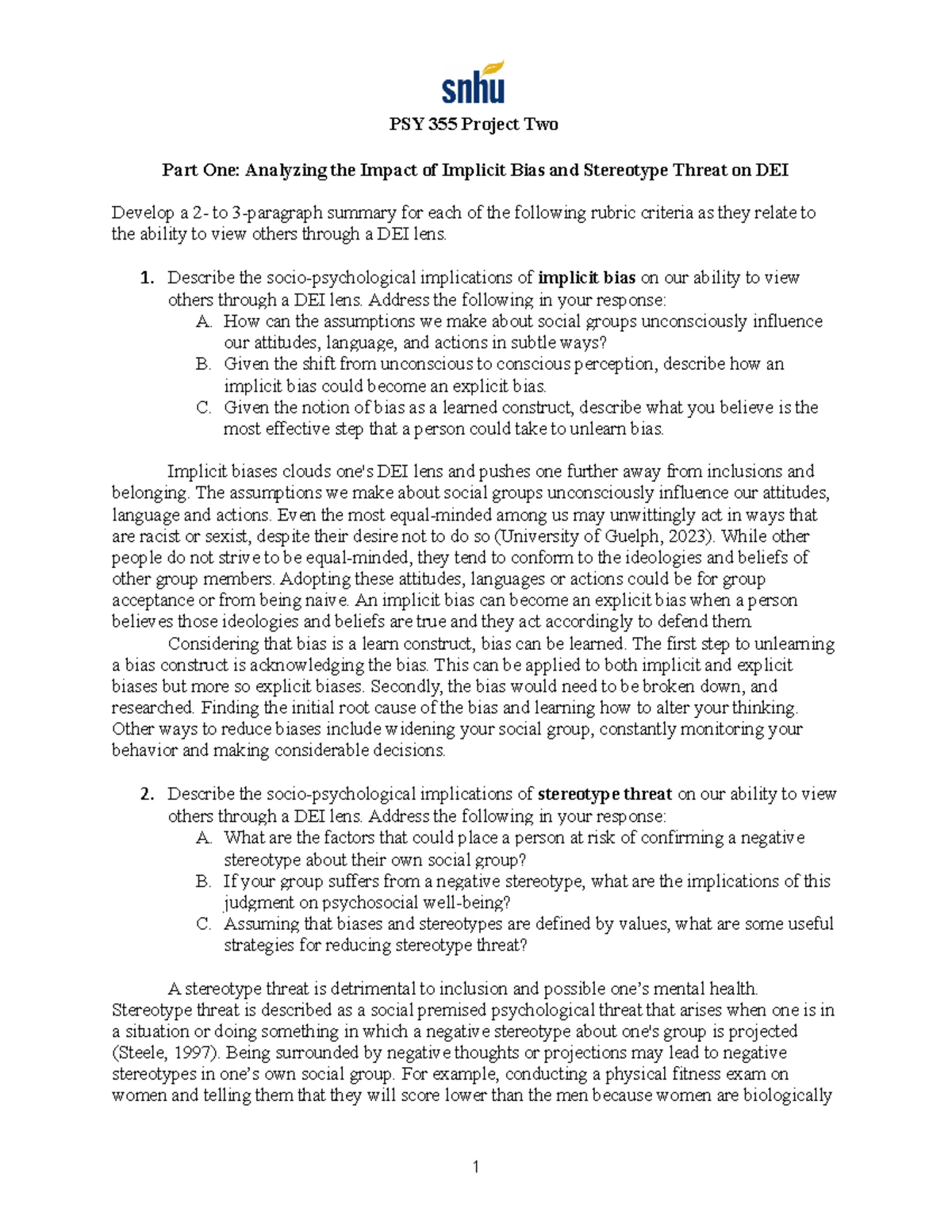 PSY 355 Module 4: Impacts of Social Media on Self-Perception and ...