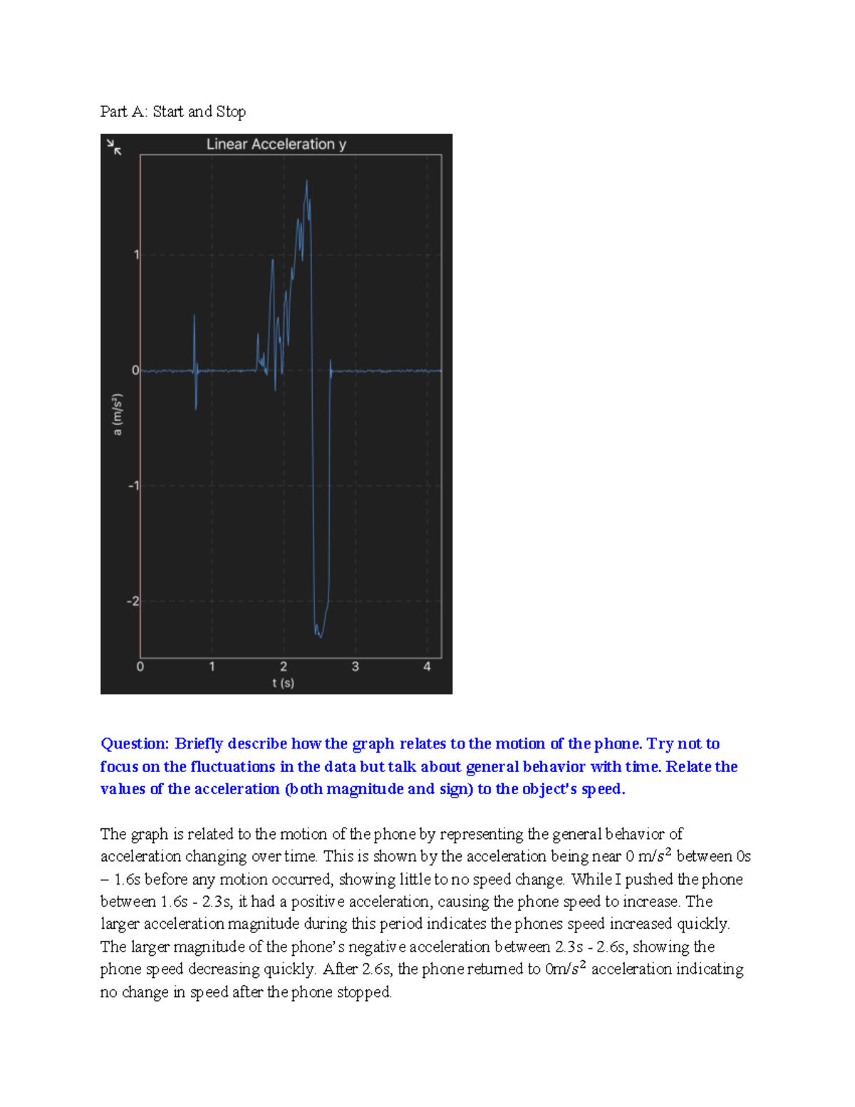 Lab 1: PHYS 1300 - Analyzing Phone Motion and Acceleration Behavior ...