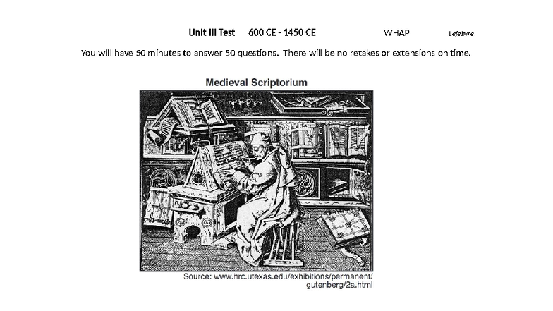 Unit Test 600 CE - 1450 CE WHAP: Key Concepts & Questions - Studocu