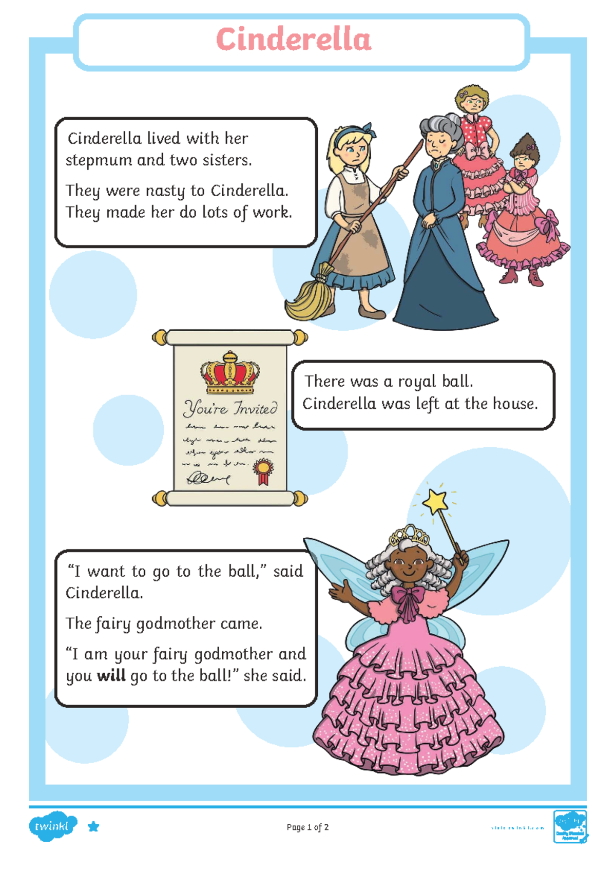 T L 527016 KS1 Cinderella Differentiated Reading Comprehension Activity ...