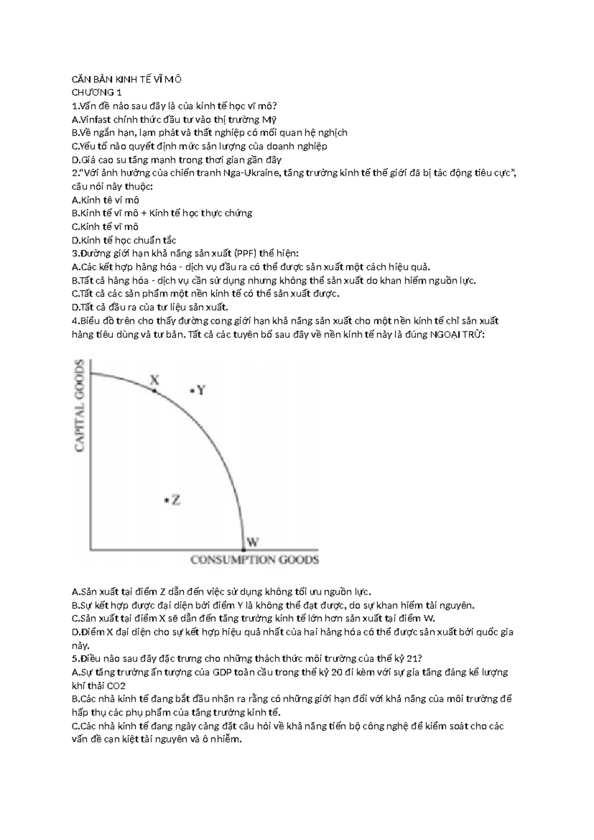 Kinh tế Vĩ Mô: Tài liệu ôn thi môn ECO với các câu hỏi và đáp án - Studocu