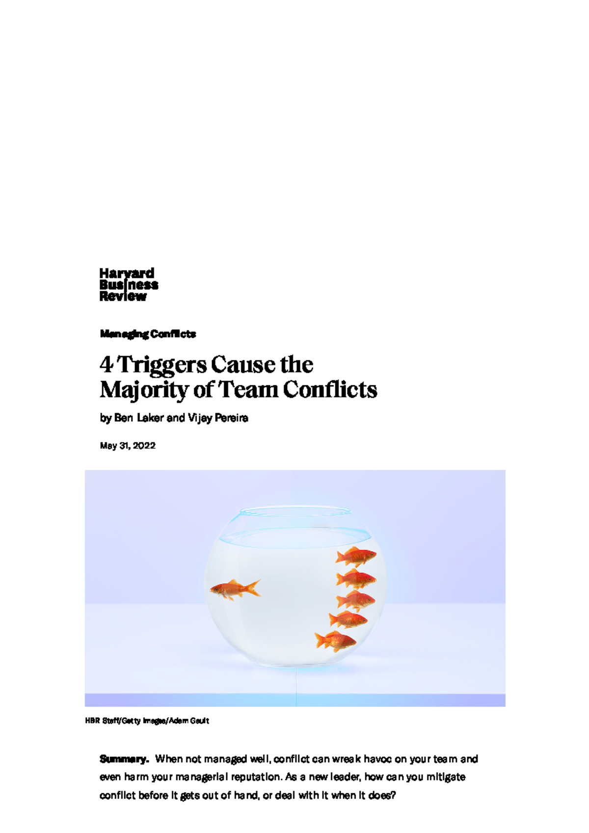 4 Essential Triggers to Prevent Team Conflicts Management - Studocu