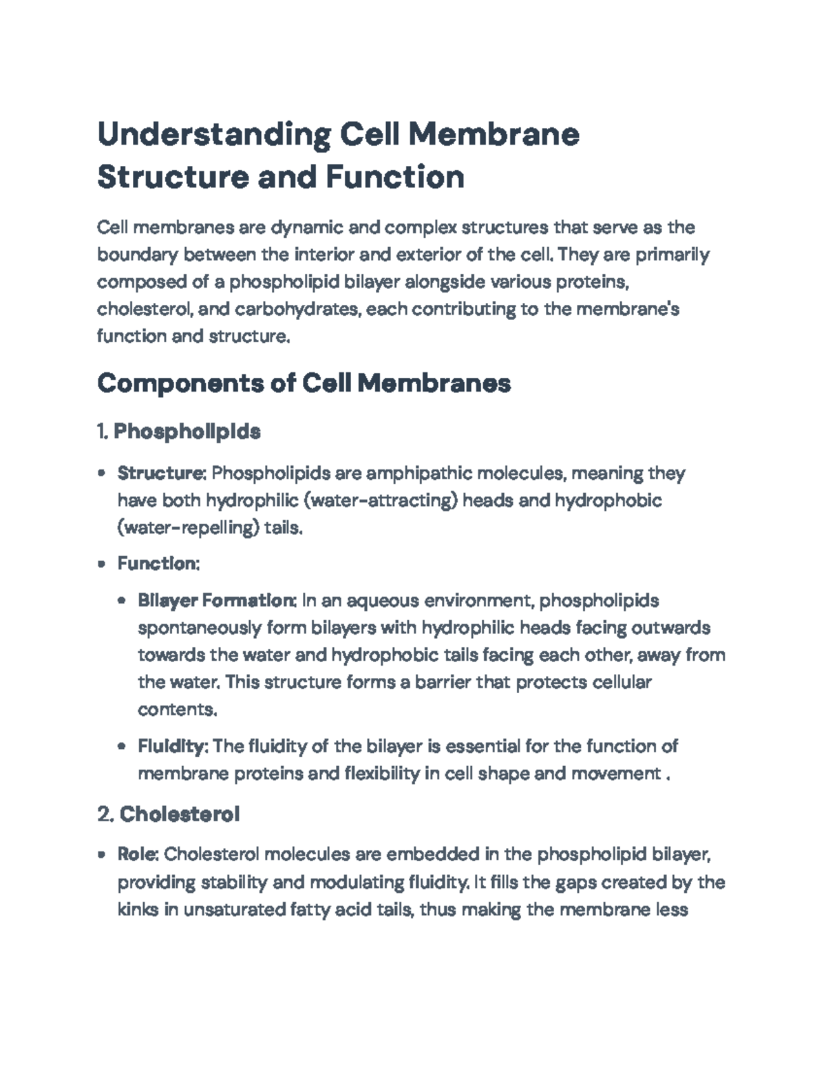 Understanding Cell Membrane Structure, Function & Transport Mechanisms - Understanding Cell ...