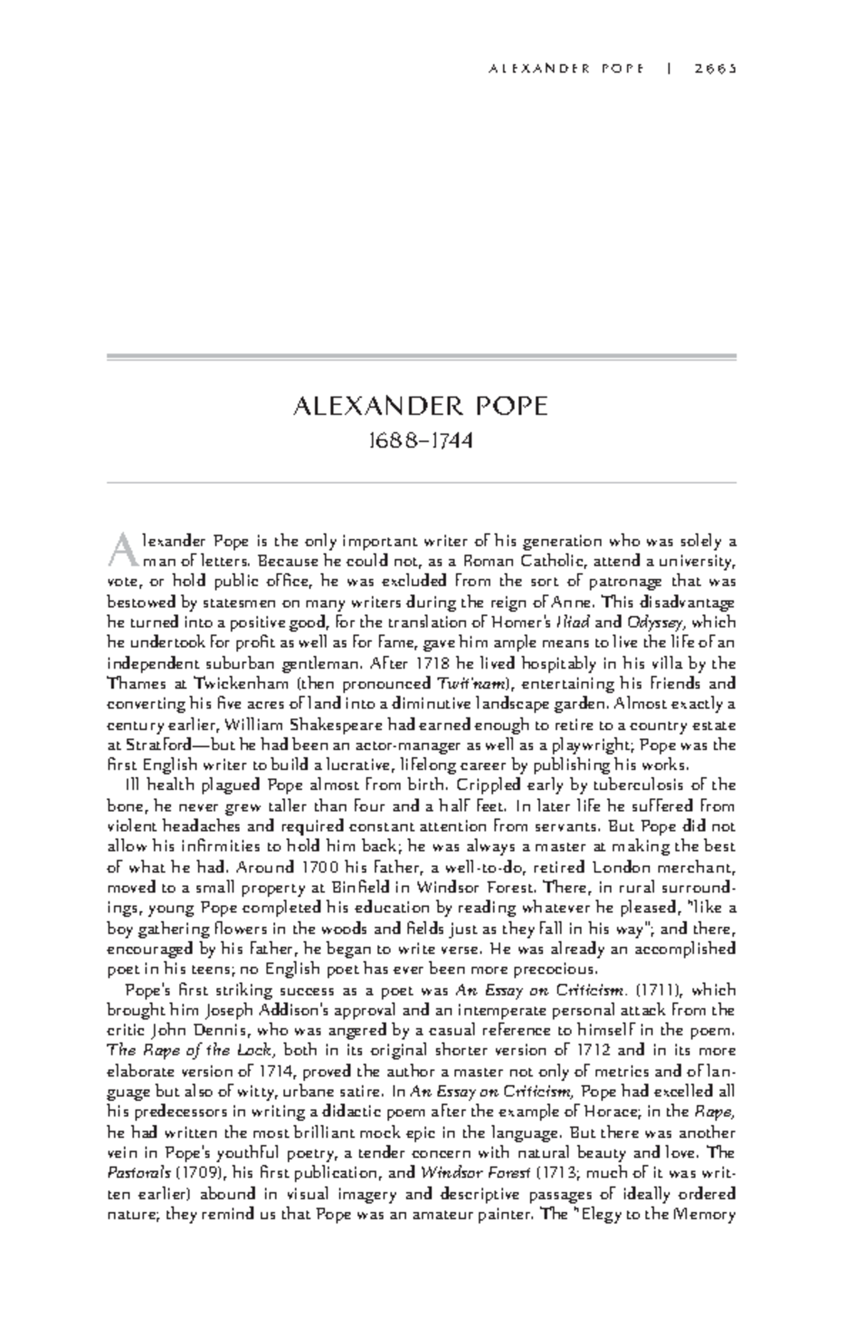 The Rape of the Lock: An Analysis of Alexander Pope's Masterpiece - Studocu
