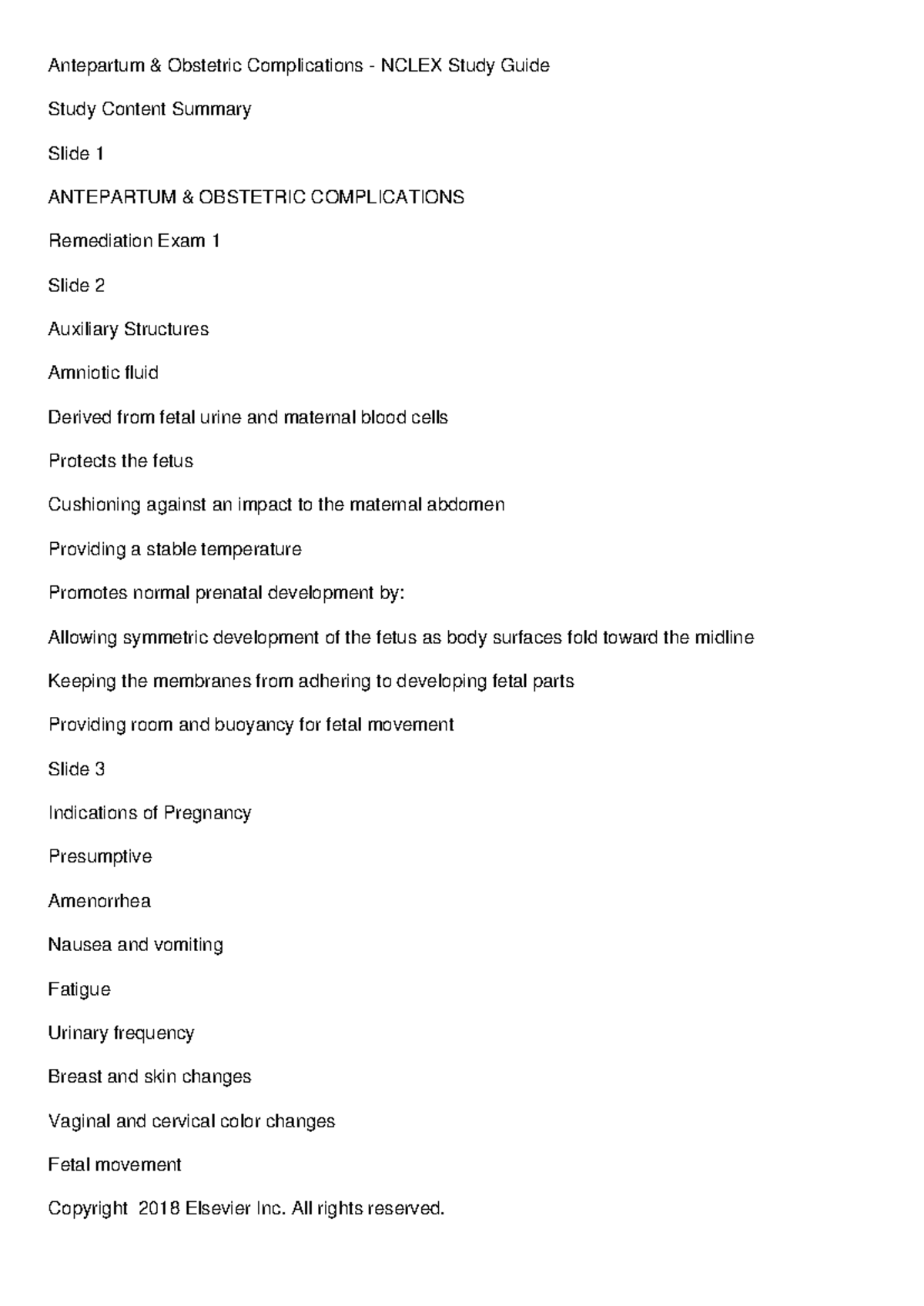 Antepartum Obstetric Complications NCLEX Study Guide Final Exam - Studocu