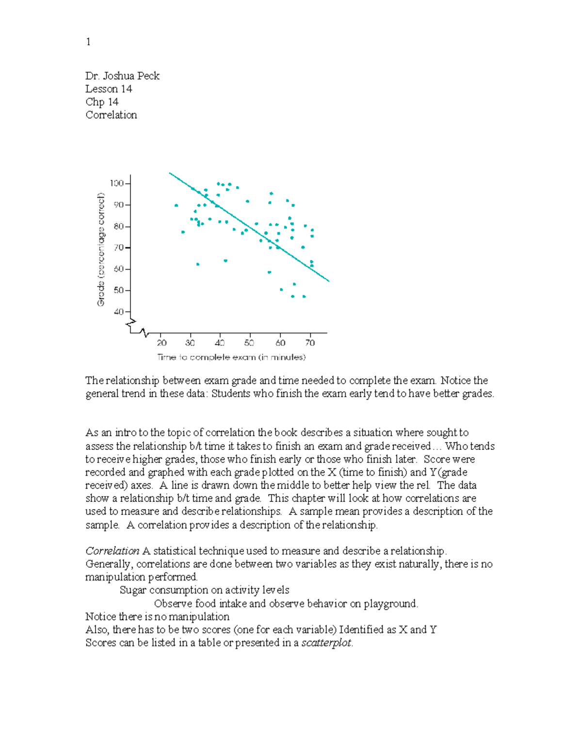 Chapter 14 Lecture: Understanding Correlation and Its Applications ...