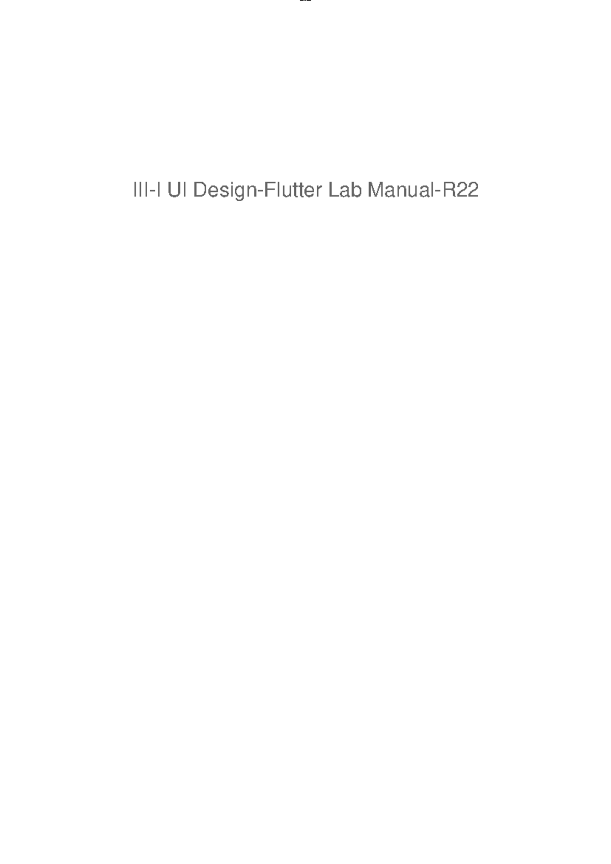 UI Design - Flutter Lab Manual for III B.Tech CSIT (R22) 2024-2025 - Studocu