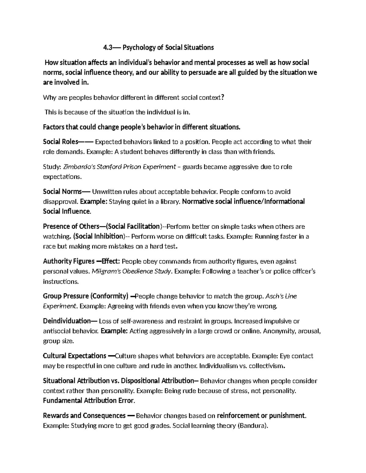 Psychology of Social Situations: Understanding Behavior in Context (AP ...