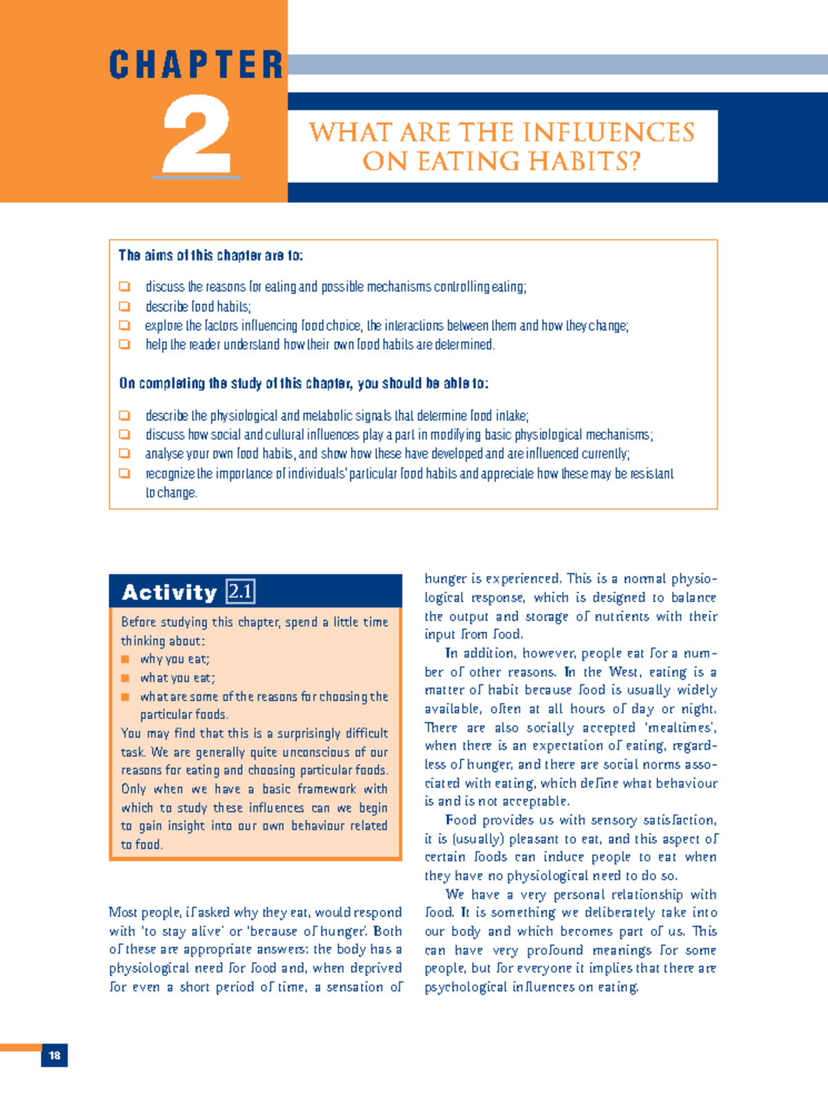 CHAPTER 2: Influences on Eating Habits in Human Nutrition - Studocu