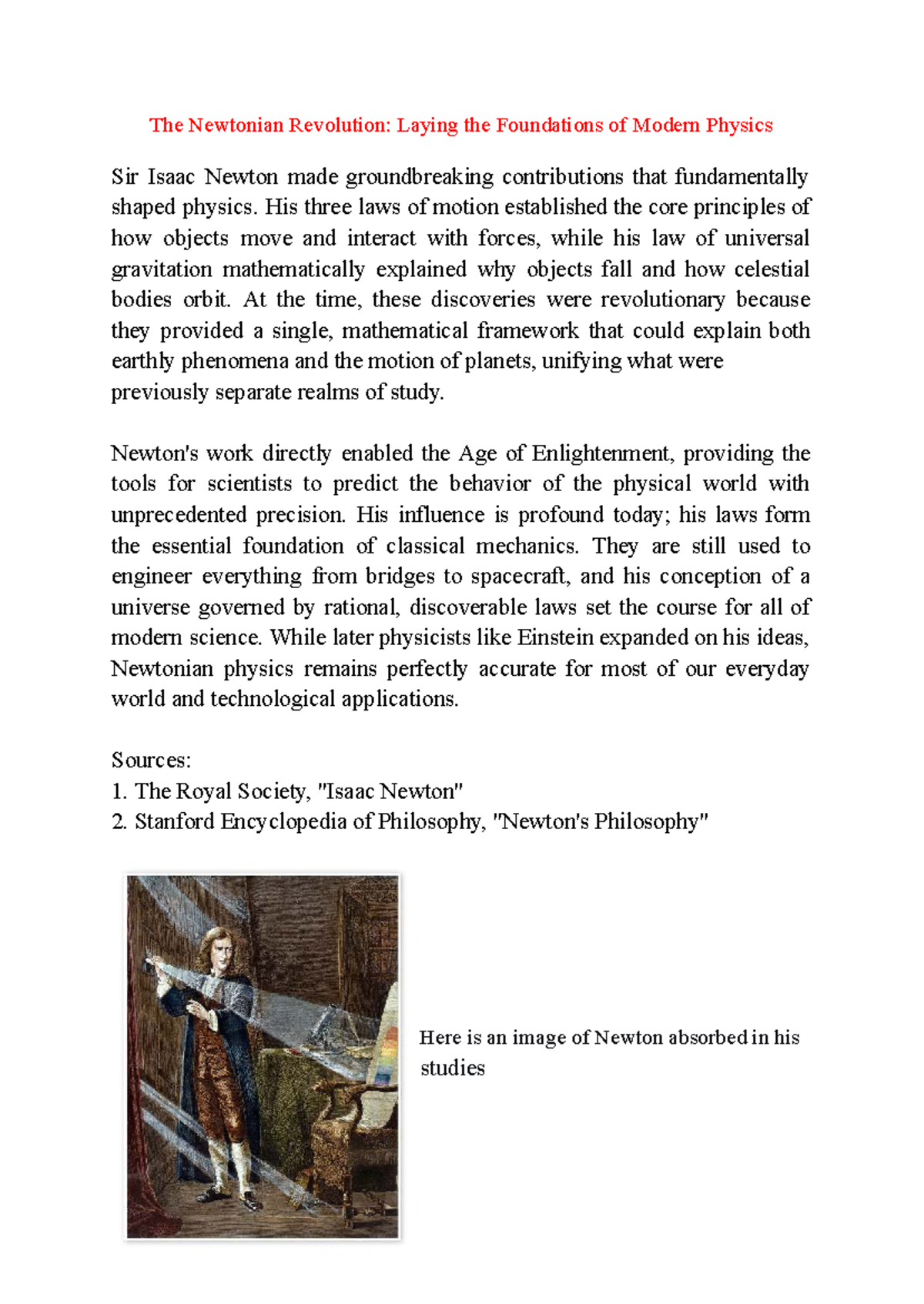 PHYS 101: The Newtonian Revolution and Its Impact on Modern Physics ...