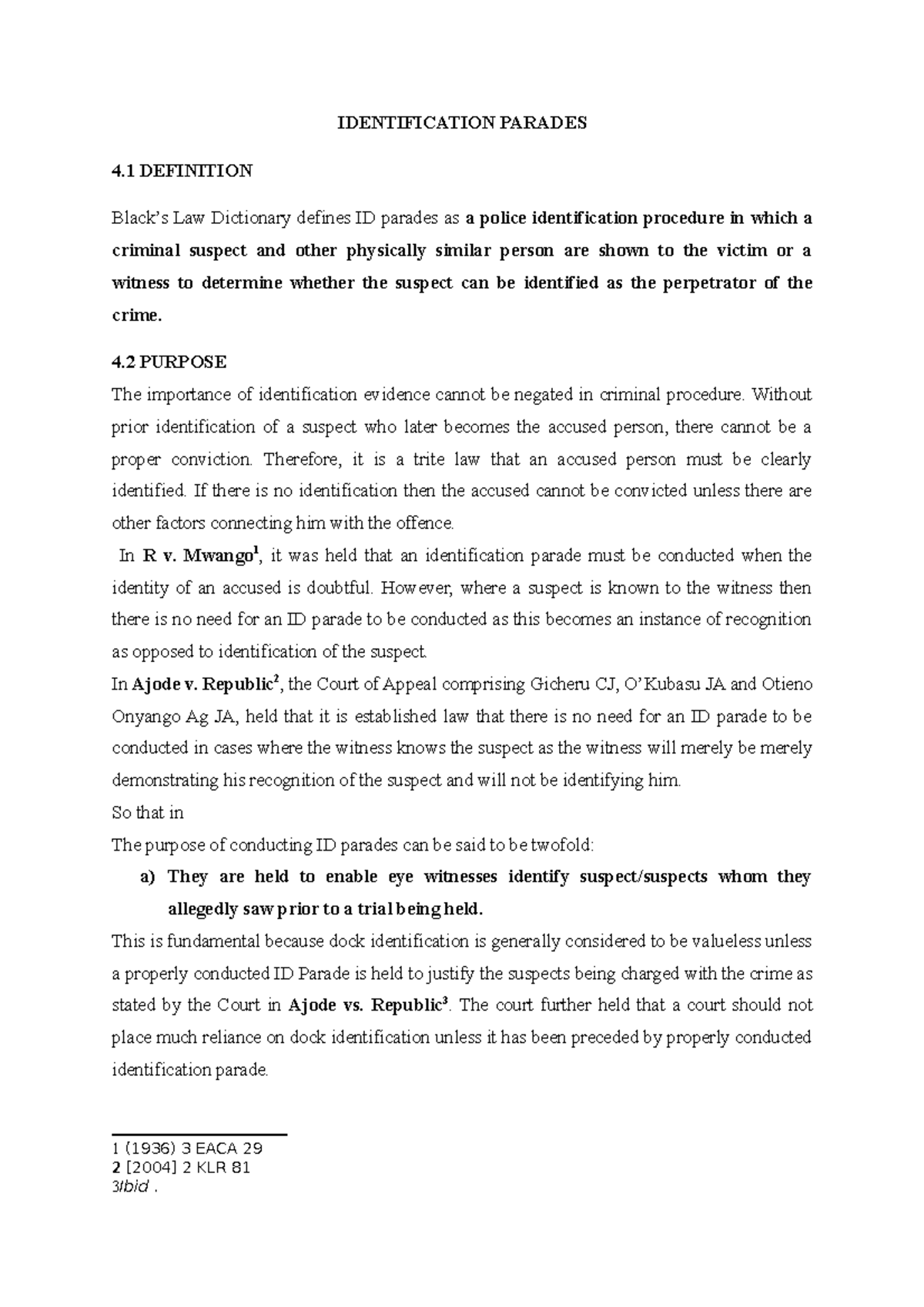 Identification Parades in Criminal Law: Procedures & Legal Insights ...