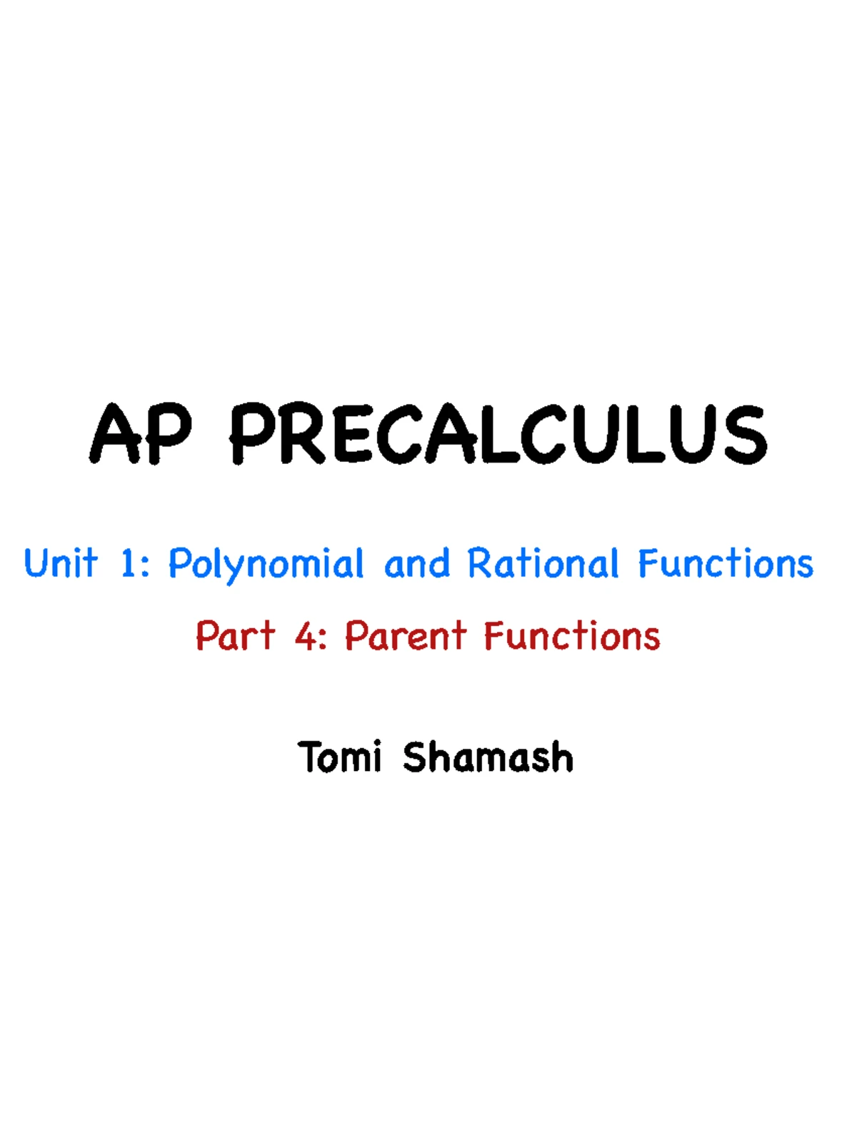 [AP Precalculus] Unit 1 Part 1: Understanding Rates of Change - Studocu