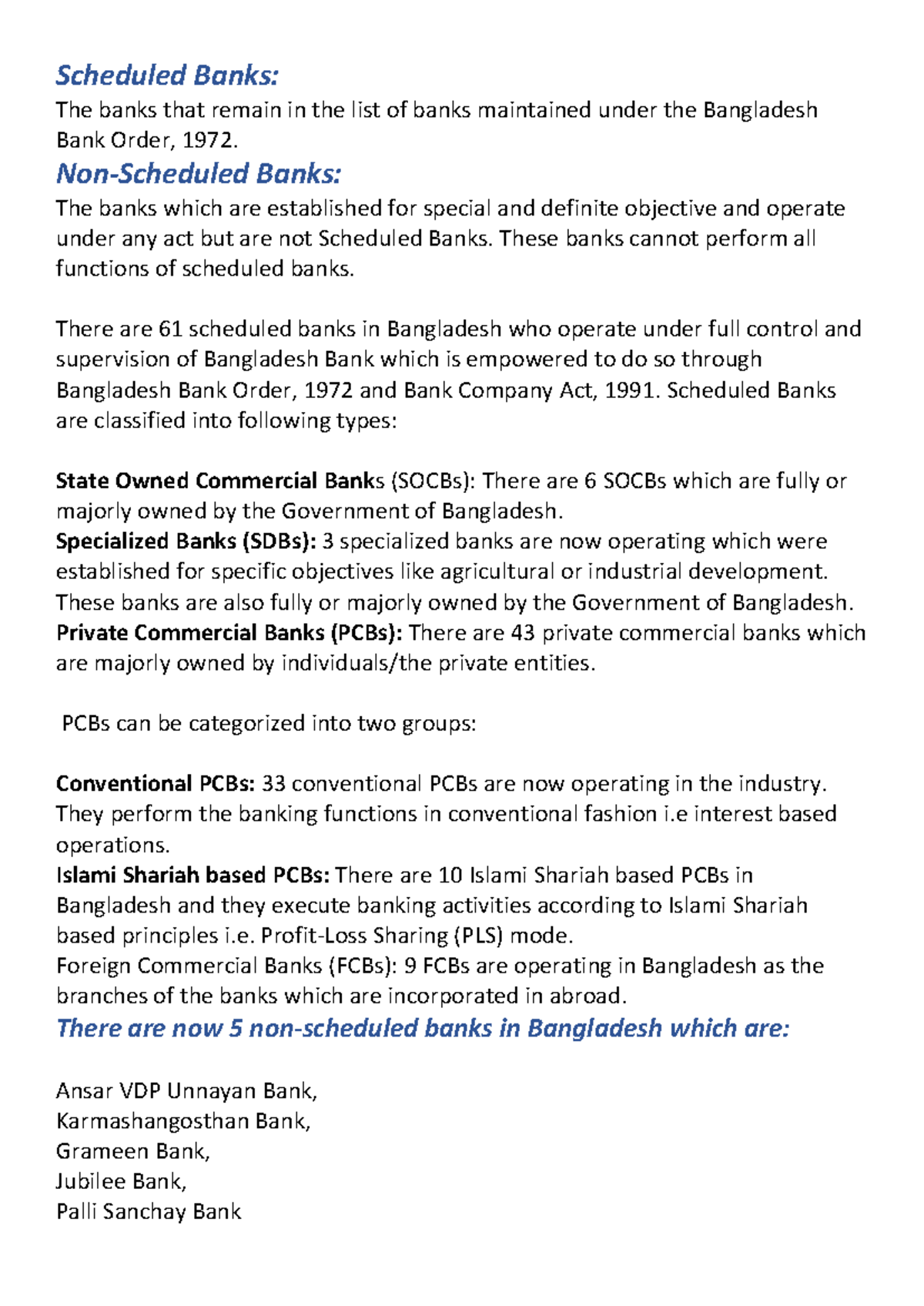 Types of Banks in Bangladesh: A Study of Scheduled and Non-Scheduled ...