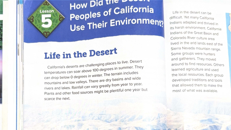 Lesson 5 Review: How California Desert Peoples Adapted to Their ...