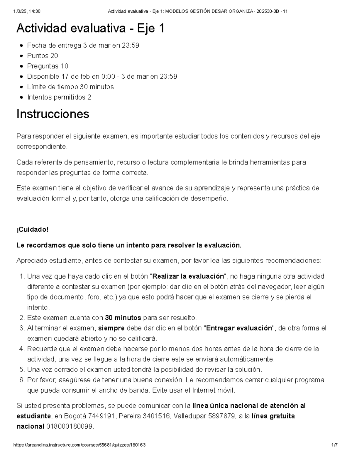 Actividad evaluativa - Eje 1 Modelos Gestión Desar Organiza - 202530-3B ...