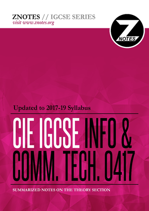 Caie-igcse-ict-0417-practical-v2 2 - ZNOTES ####### SUMMARIZED NOTES ON ...
