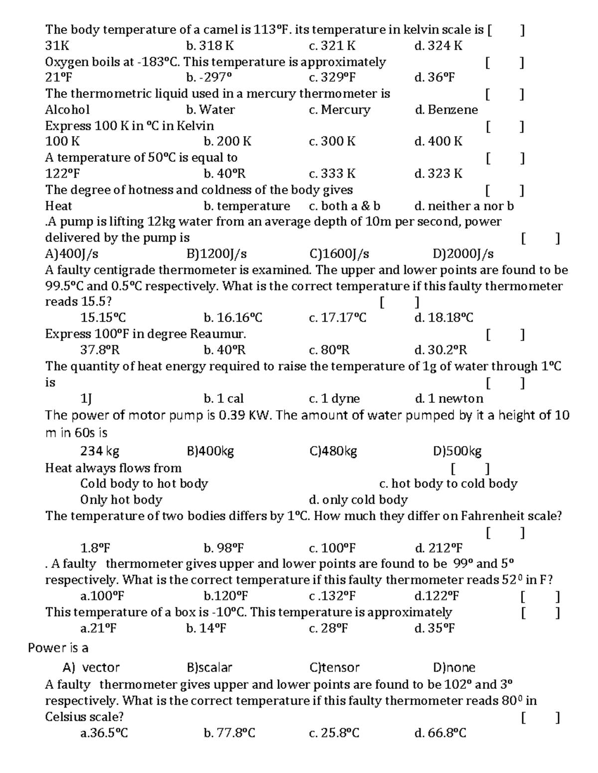 Competitive Notes on Thermodynamics and Temperature Concepts - Studocu