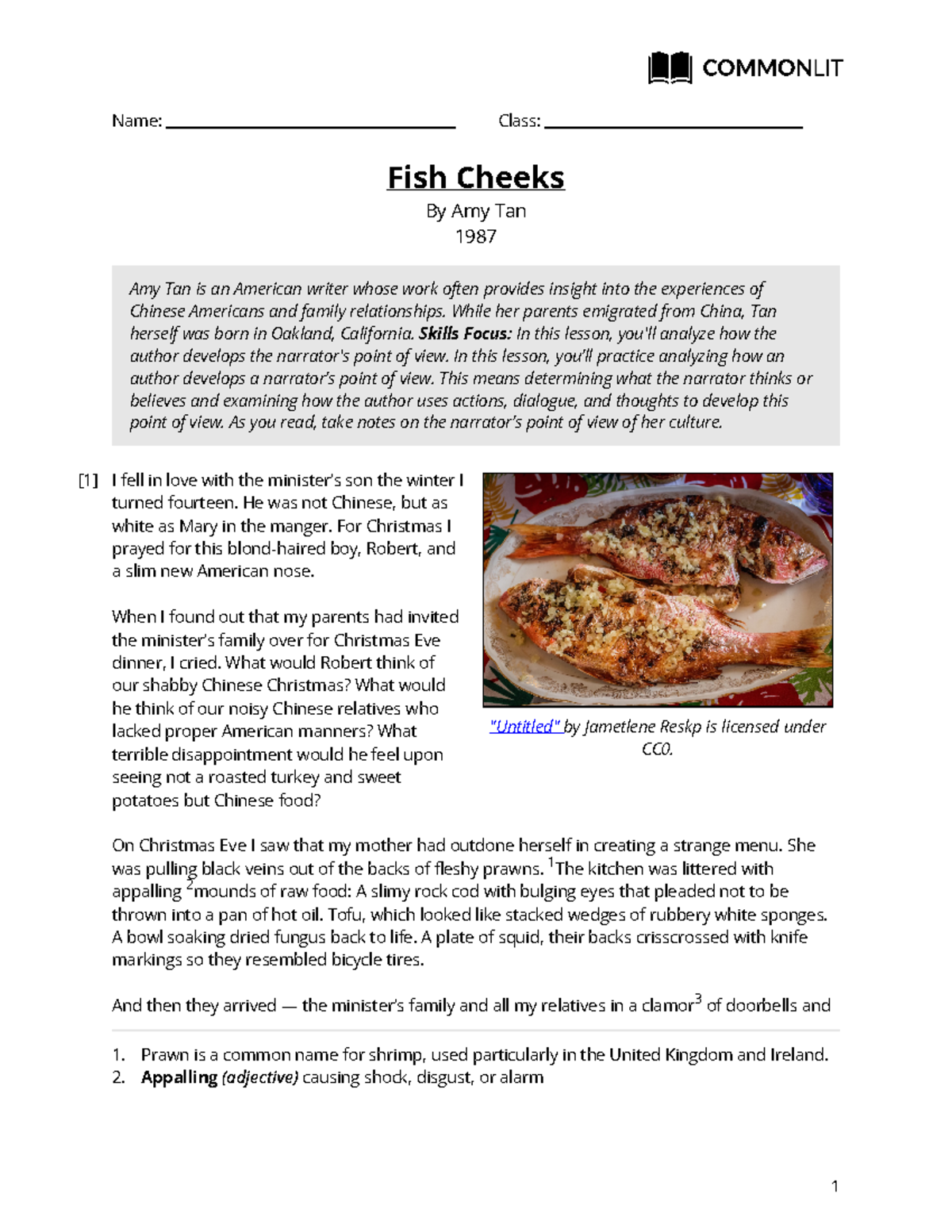 Fish Cheeks Analysis: Understanding Cultural Identity in Amy Tan's ...