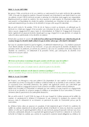 Commentaire d'arrêt - TD n°2 Droit des contrats spéciaux - Commentaire ...