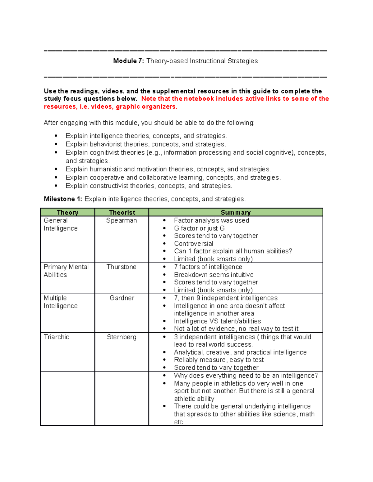 Module 7 Notes