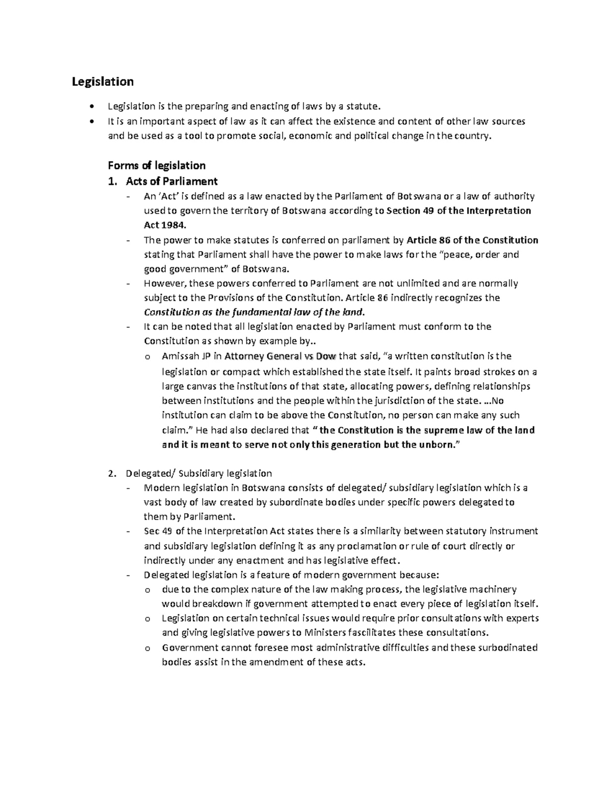 Statutory Instruments - THE LAWS OF BOTSWANA PRINCIPAL LEGISLATION ...