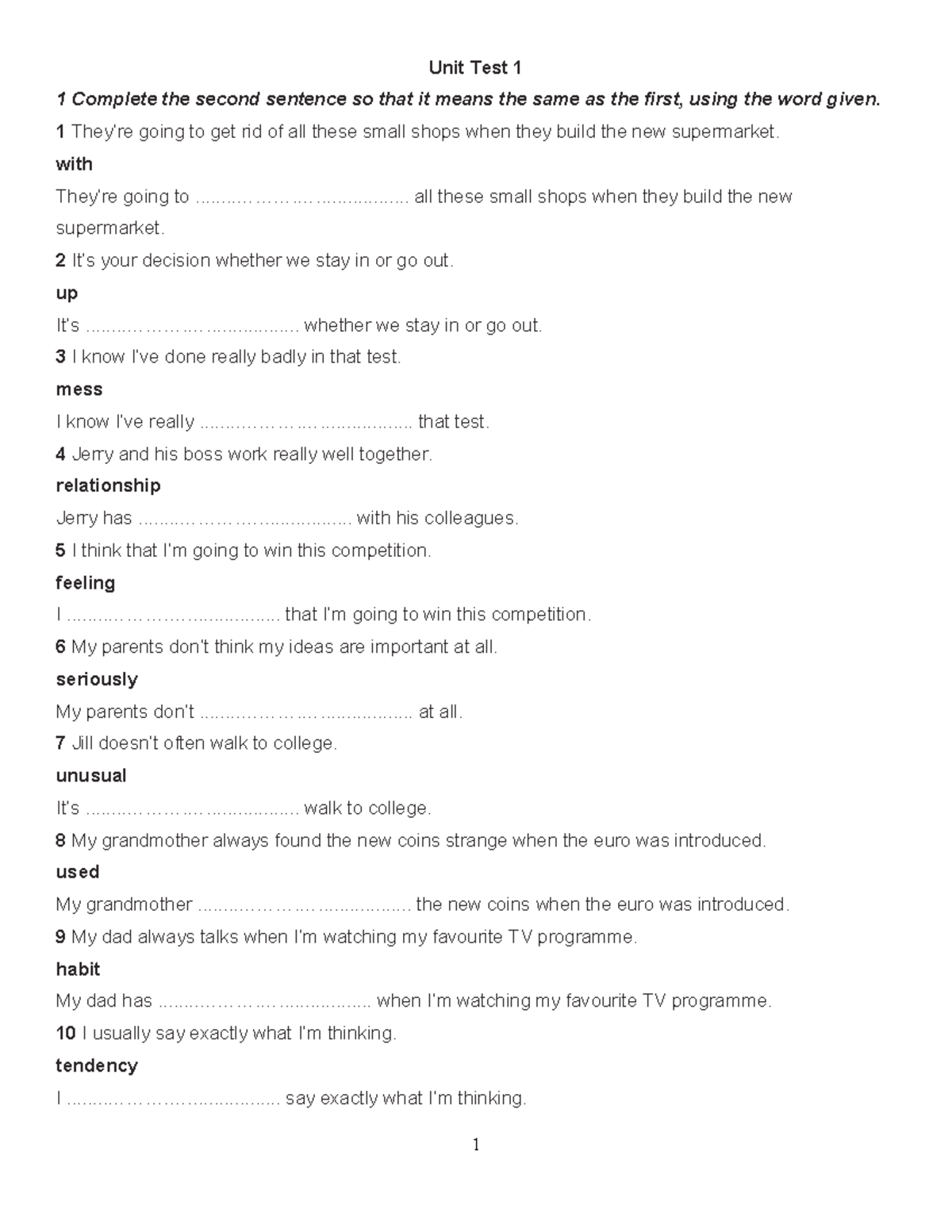 BG1 Unit Test 1-6 Revision Notes - Complete Study Guide - Studocu