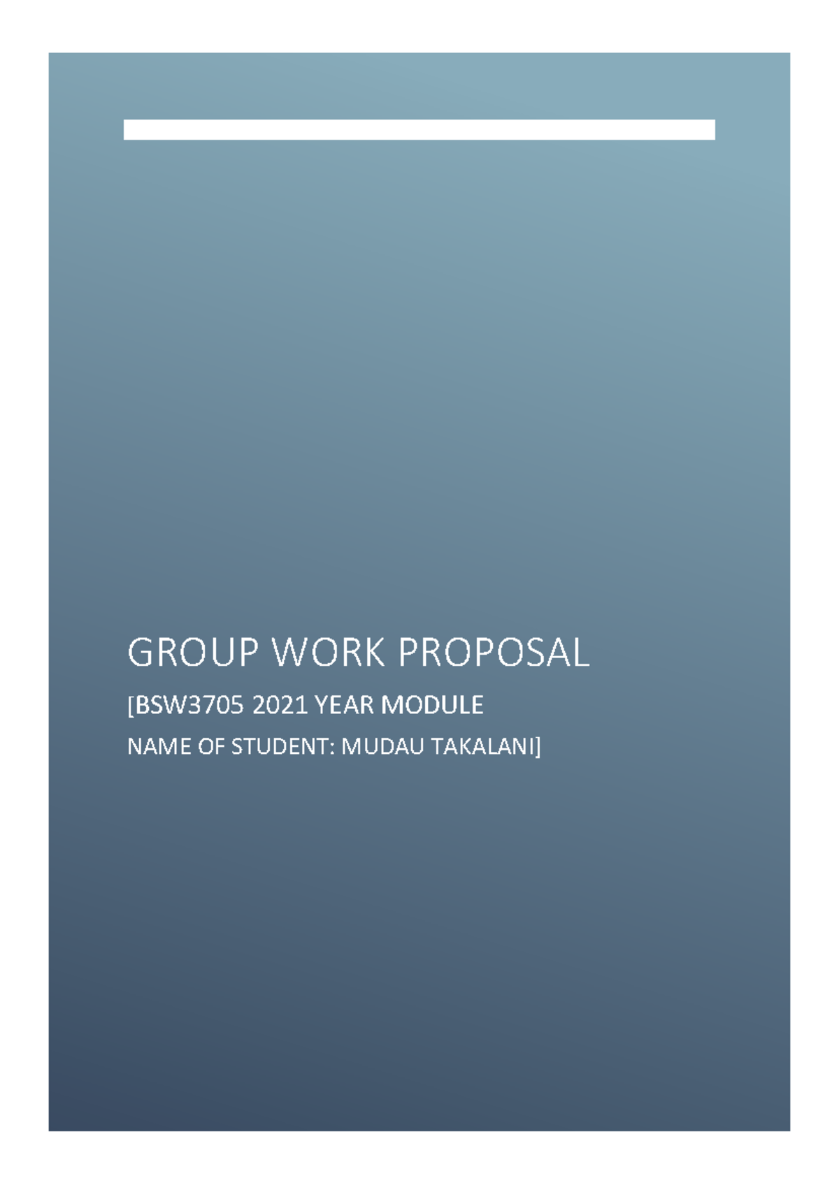 Group work proposal - provided by community service workers for ...